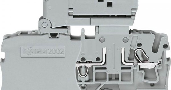 Jointing DIN clamp 2 contacts 0,25x2.5-4mm² gray 12-30V 5x20mm fuse ...