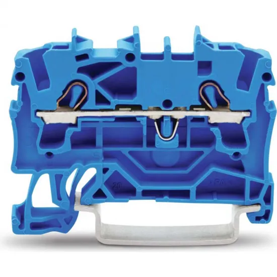 Jointing DIN clamp 2 contacts 0,25x2.5-4mm² blue (N) 2002-1204 WAGO ...